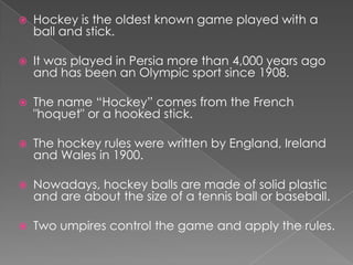 Edlc 6th. year. hockey. by rodriguez b. & cordeviola | PPTX