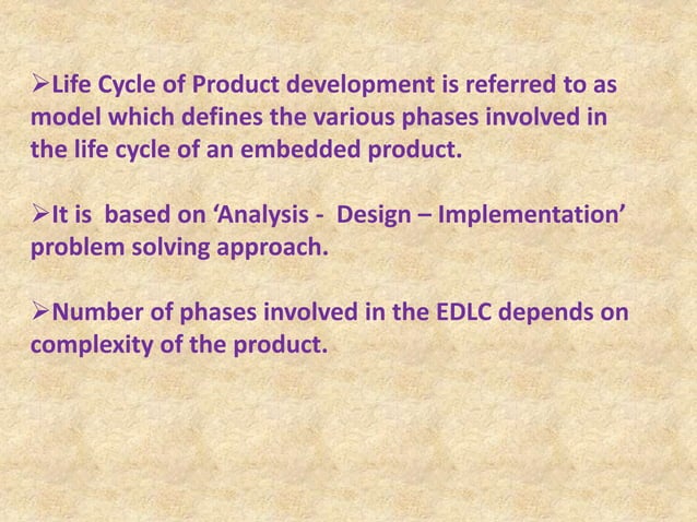Embedded Product Development Life Cycle(EDLC) | PPTX