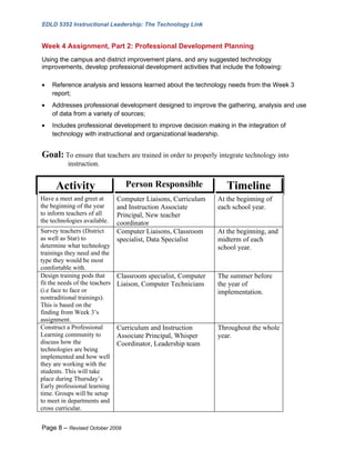 Action Plan Assignment | DOC
