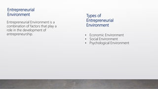 Environment & Entrepreneurship Development | PPTX