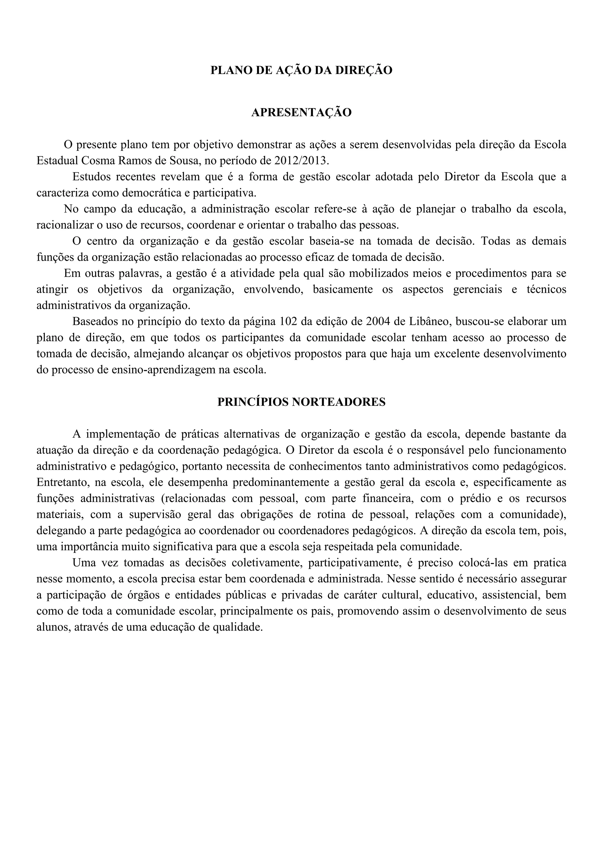 Edleide e jô plano de ação (direção) cosma ramos - marcolândia pi | DOCX