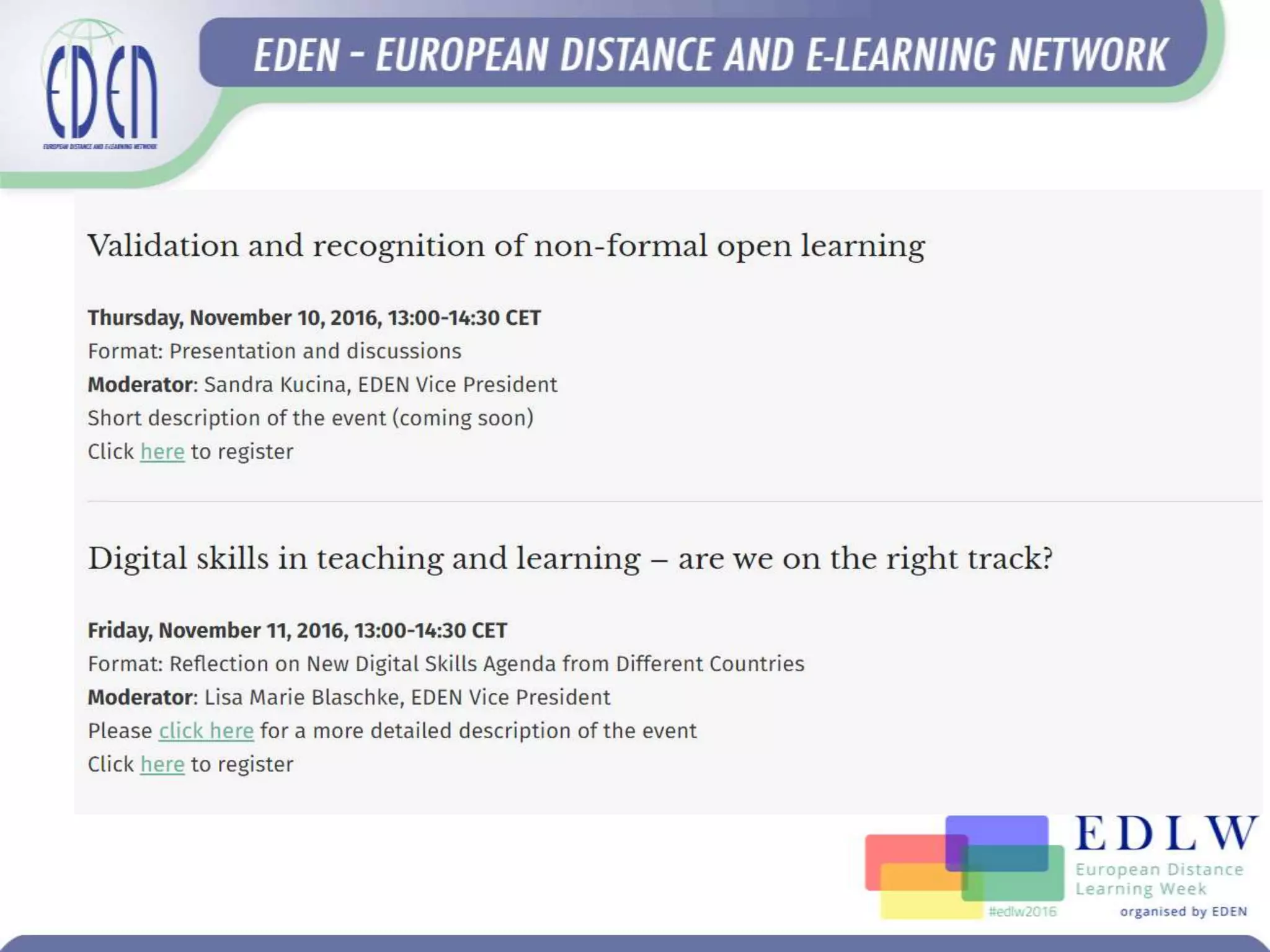 European Distance Learning Week: European achievements and innovations ...