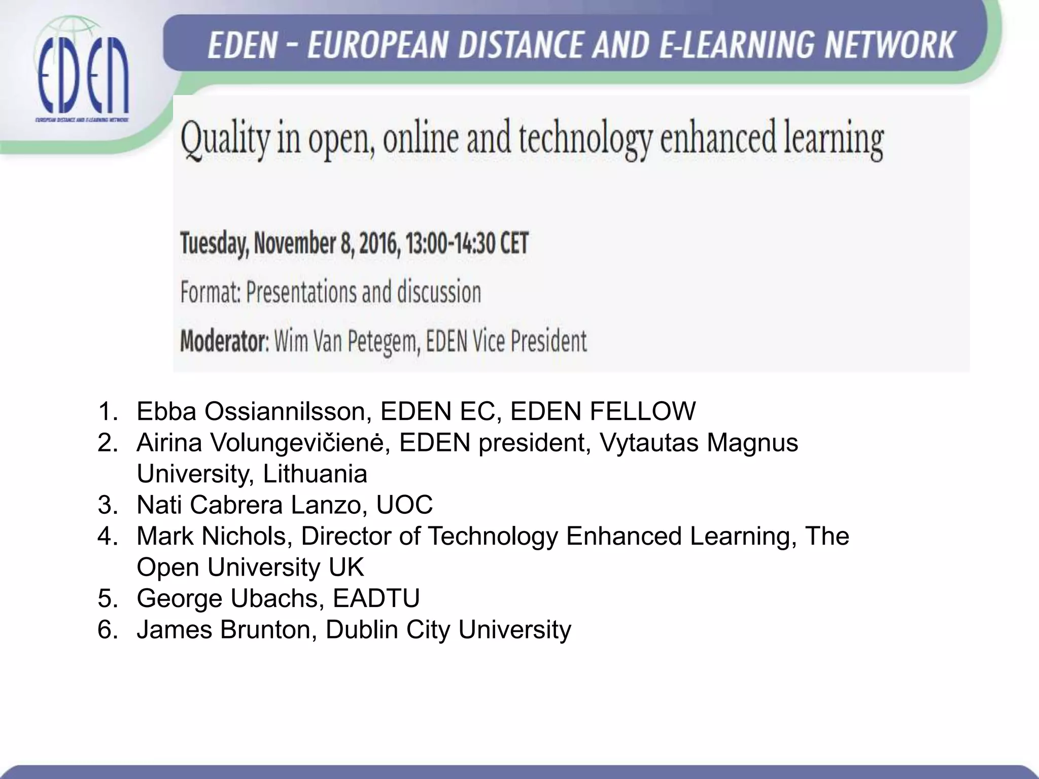 European Distance Learning Week: European achievements and innovations ...
