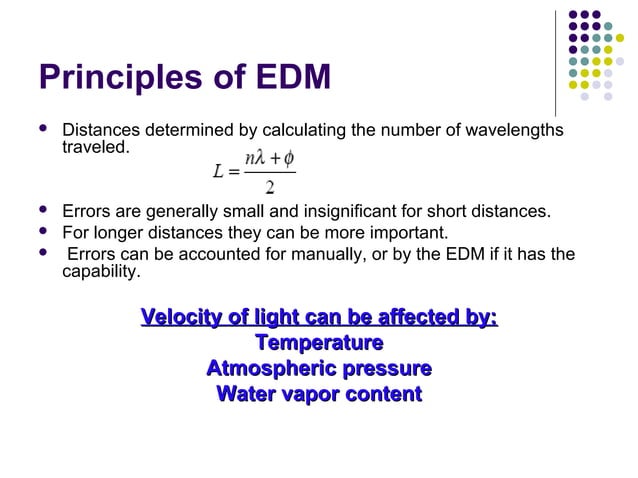 EDM ( Electronic distance meter) | PPT | Physics | Science