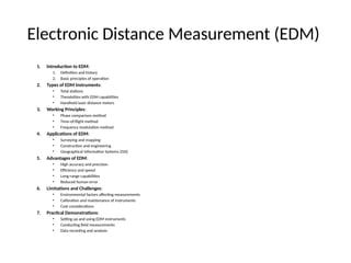 Electronic Distance Measurement (EDM) for Surveying | PPTX