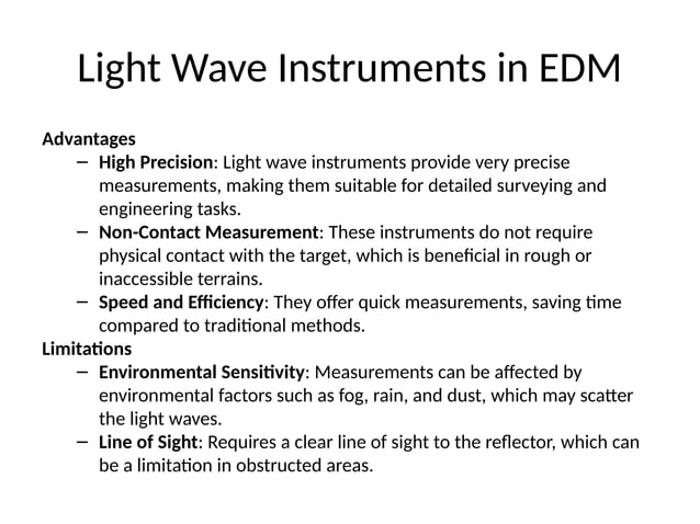 Electronic Distance Measurement (EDM) for Surveying | PPTX