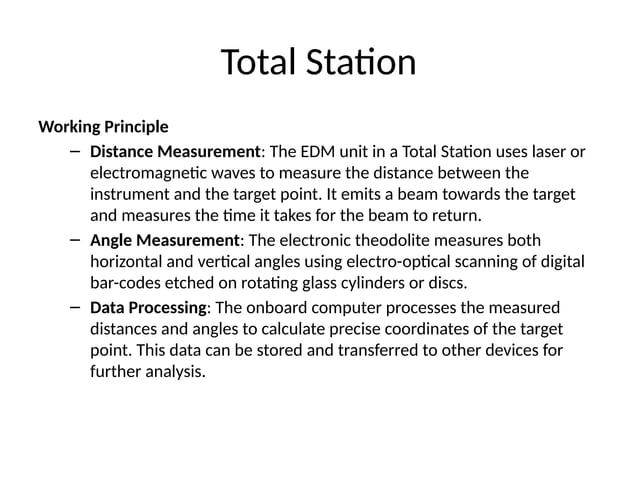Electronic Distance Measurement (EDM) for Surveying | PPTX