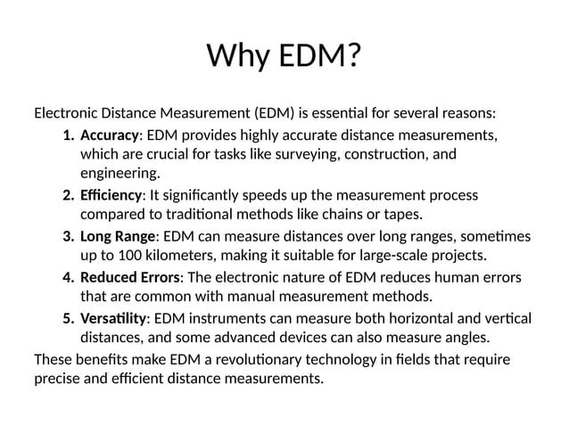 Electronic Distance Measurement (EDM) for Surveying | PPT