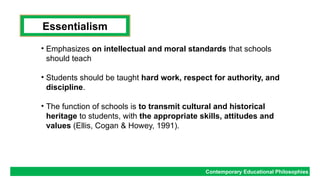 The Contemporary Educational Philosophies | PPT