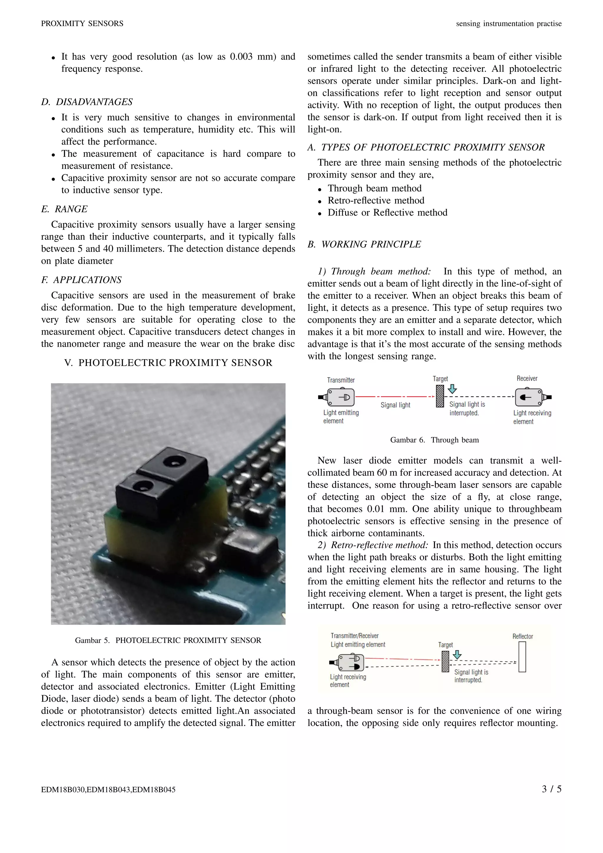 proximity sensors report | PDF