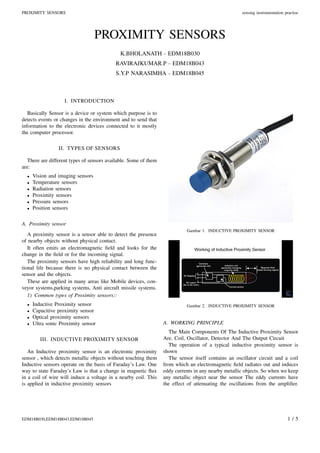 proximity sensors report | PDF