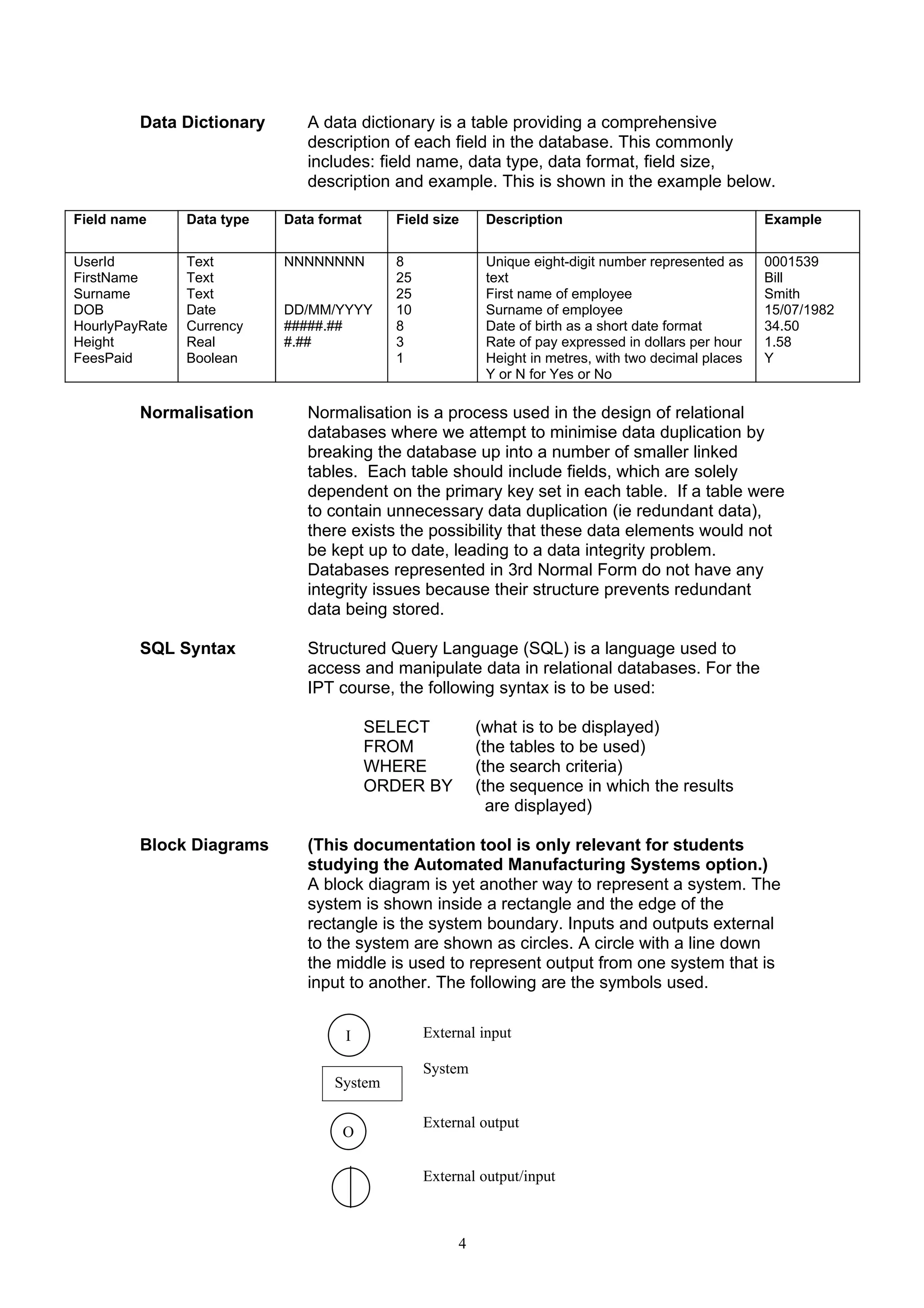 Information system and data modelling tools | DOC