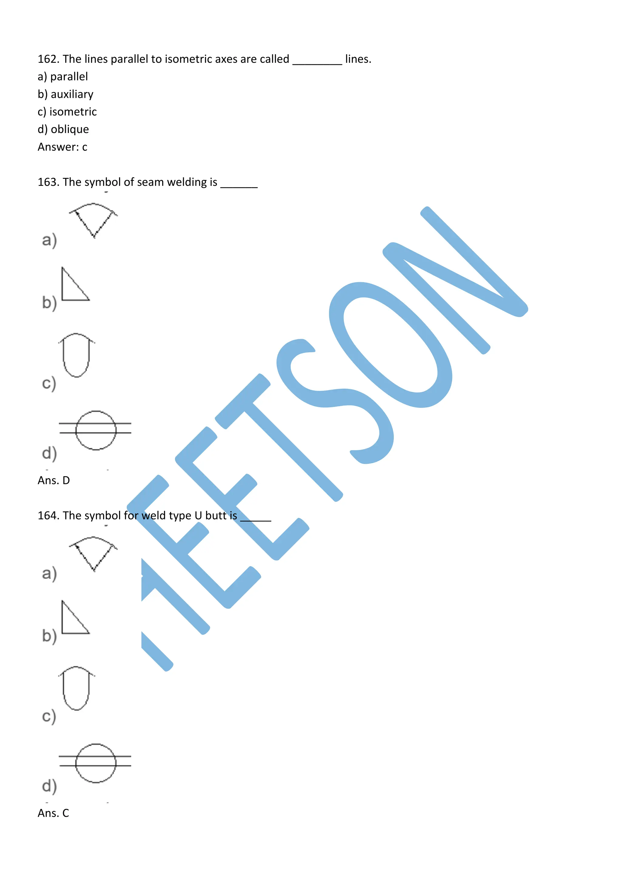 ITI Engineering Drawing MCQ Questions in English | PDF