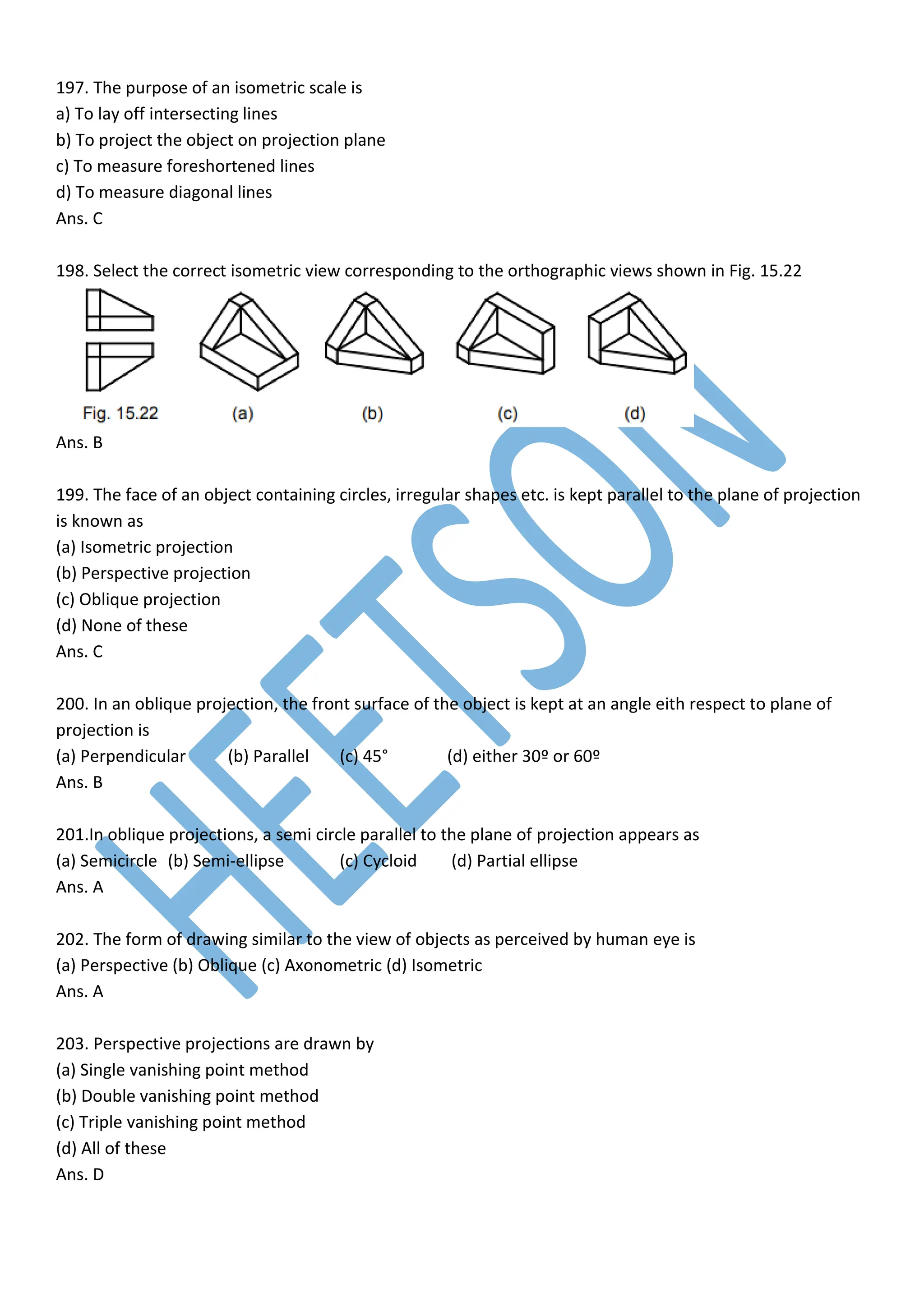 ITI Engineering Drawing MCQ Questions in English | PDF