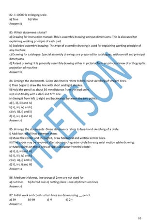 ITI Engineering Drawing MCQ Questions in English | PDF