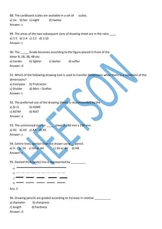 ITI Engineering Drawing MCQ Questions in English | PDF