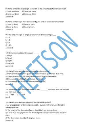 ITI Engineering Drawing MCQ Questions in English | PDF