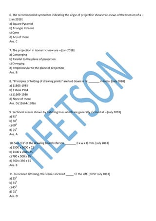ITI Engineering Drawing MCQ Questions in English | PDF
