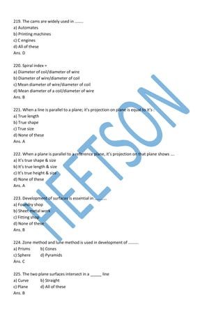 ITI Engineering Drawing MCQ Questions in English | PDF