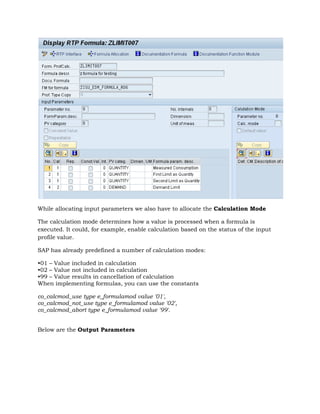 EDM Creating Formulas for Formula Profile & RTP Interface | PDF