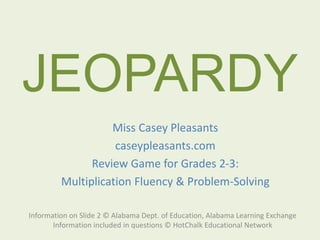 2nd - 3rd Grade Math Review Jeopardy | PPT