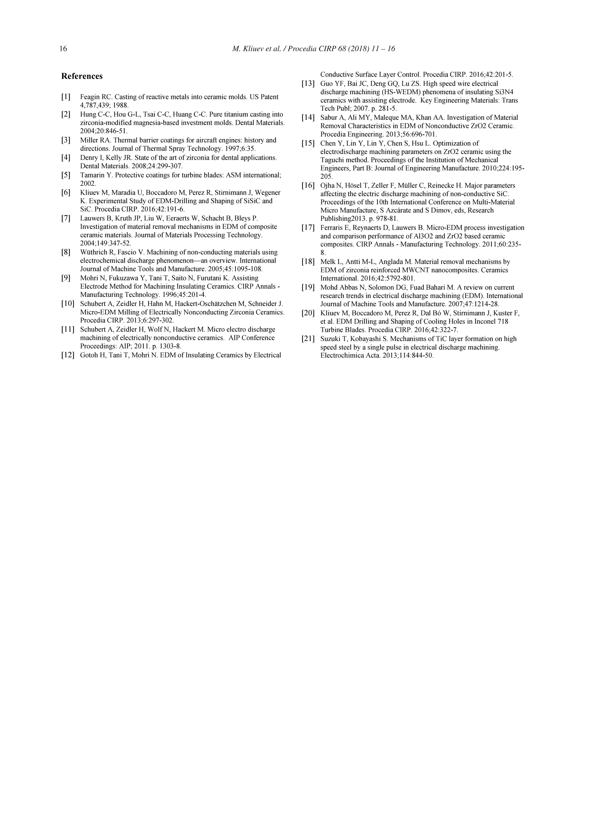 Edm drilling of non conducting materials in deionised water | PDF