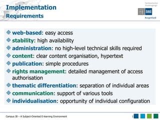 Campus IB - a People-Oriented E-learning Environment | PPS