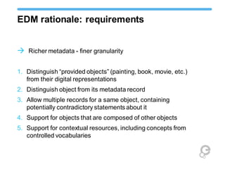 Mapping cross-­domain metadata to the Europeana Data Model (EDM) - EDM introduction | PDF