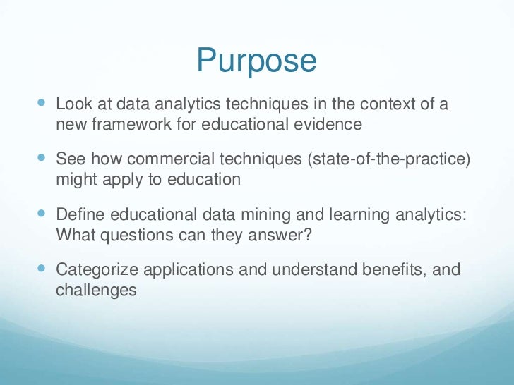 Educational Data Mining Learning Analytics Issue Brief Overview