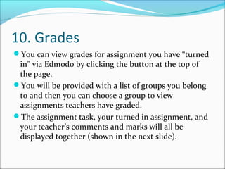 EDMODO - A Student Quick-Start Guide | PPT