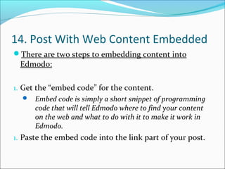 EDMODO - A Student Quick-Start Guide | PPT