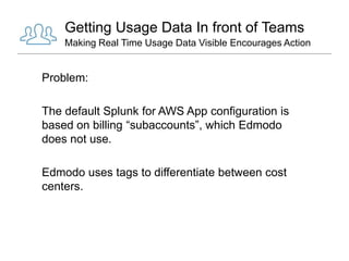 How Edmodo Uses Splunk For Real-Time Tag-Based Reporting of AWS Billing and Usage | PPT
