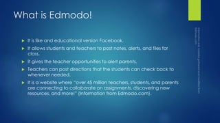 Edmodo connections final! | PPTX | Homework and Study | Education