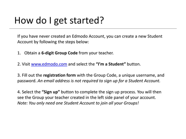 Edmodo for students | PPTX