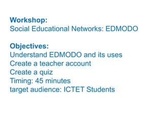Edmodo presentation | PPT