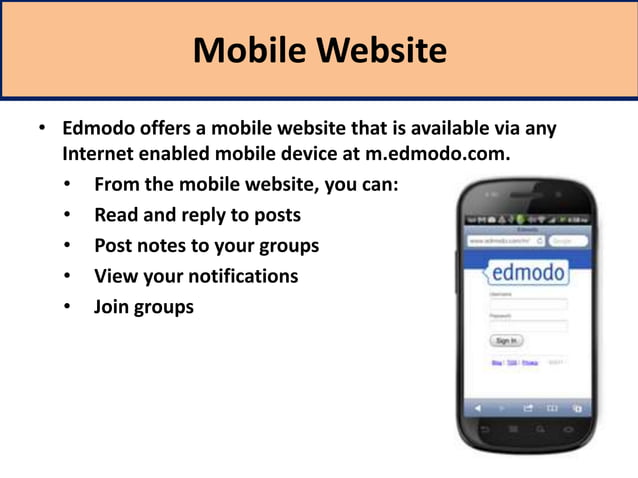 Edmodo training 7 - mobile apps and ideas for edmodo use | PPT