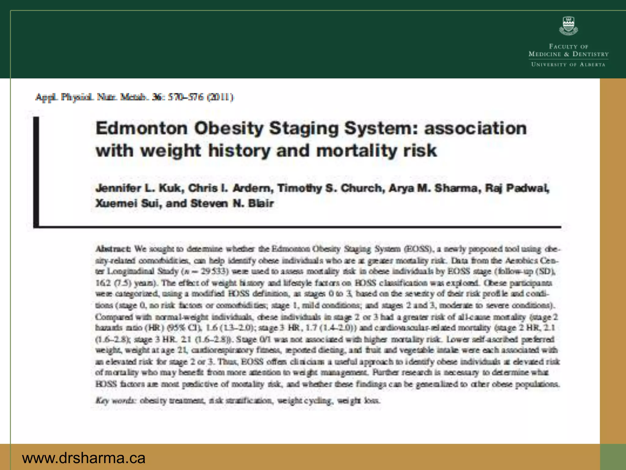 Edmonton obesity staging system | PPTX