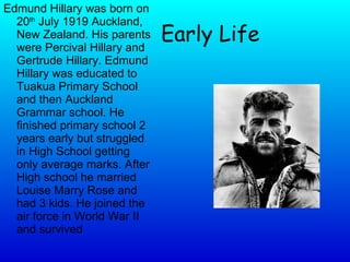 Edmund Hillary Powerpoint | PPT | Celebrity Families | Pop Culture