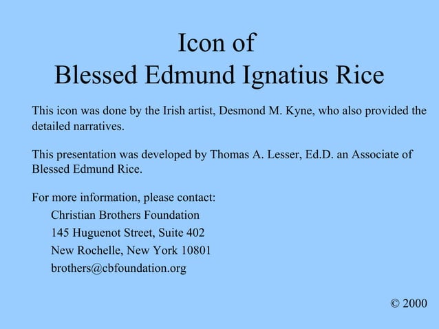 Icon of Blessed Edmund Rice | PPT