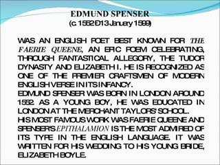 Edmund Spenser | PPS