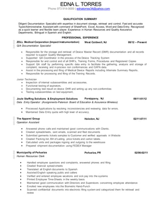 Edna Torres Resume | PDF