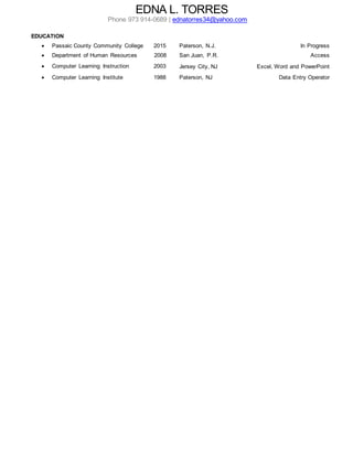 Edna Torres Resume | PDF