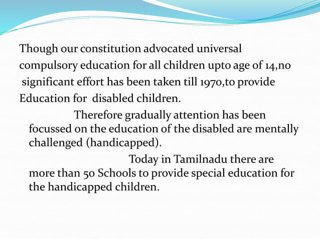 Education For Disabled Children | PPTX