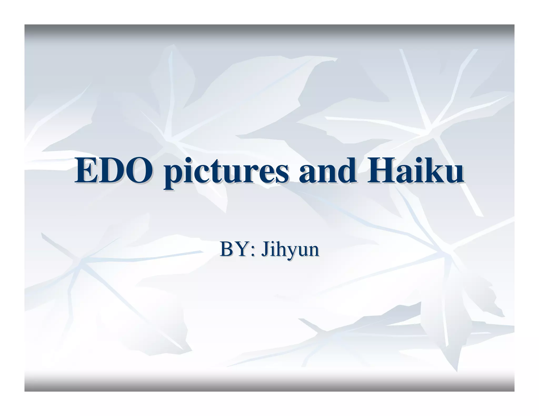 Edo pictures and Haiku | PDF