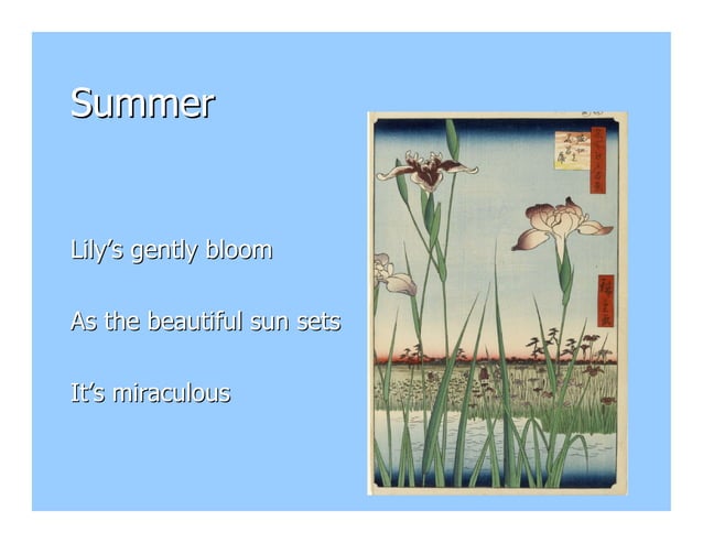 Edo's haiku seasons | PPT