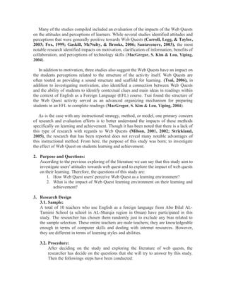 Evaluating Learning with Web Quest | DOC