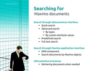 eDocumentus for IBM Maximo | PDF | Desktop Publishing | Computer Software and Applications