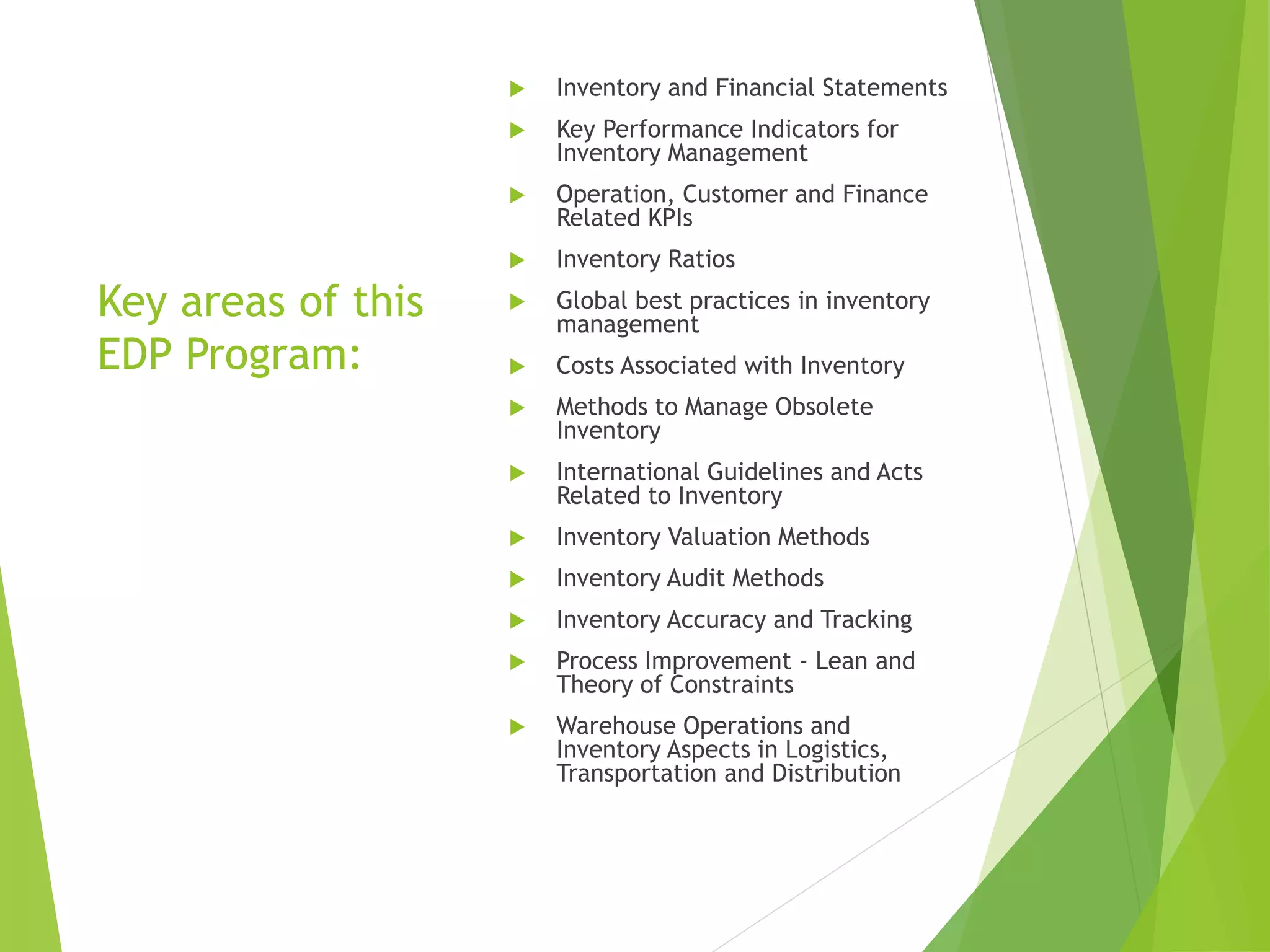 EDP on Principles of Inventory Management | PPTX