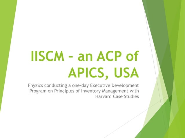 EDP on Principles of Inventory Management | PPTX