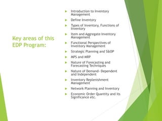 EDP on Principles of Inventory Management | PPTX